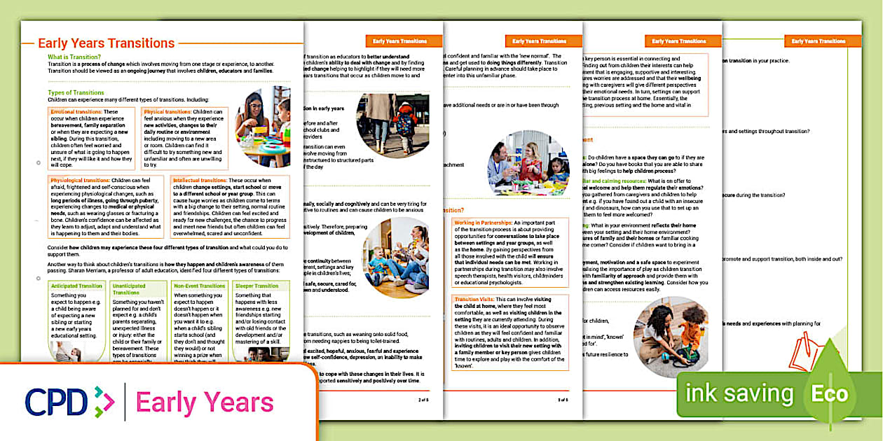 Early Years Transitions Handout - Transitions - Early Years