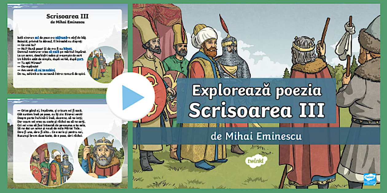 Scrisoarea III - Versuri de Mihai Eminescu | Twinkl România