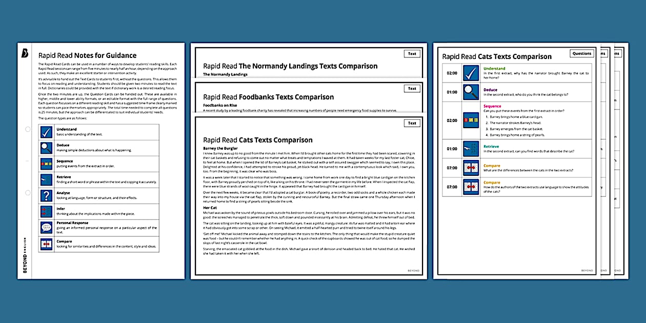 Rapid Reads Text Comparisons | KS3 | Beyond English - Twinkl