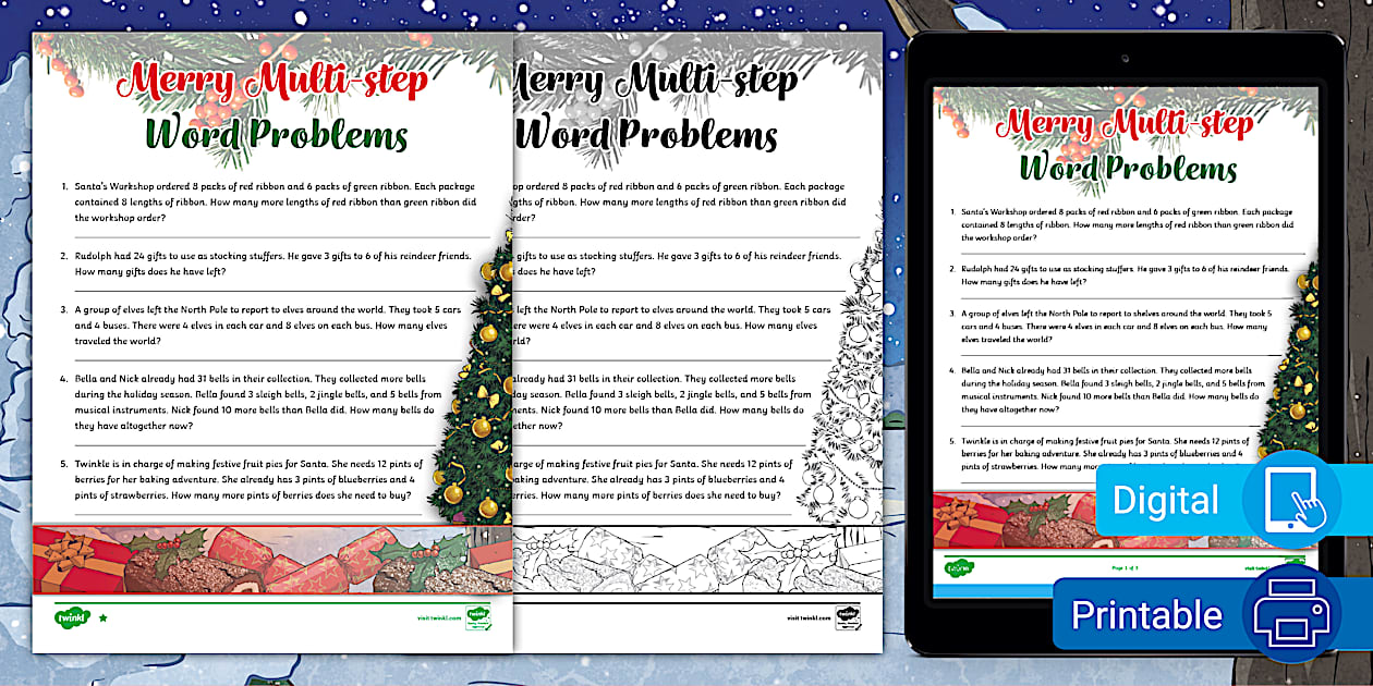 Christmas Math Word Problems | 6th Grade | Twinkl - Twinkl