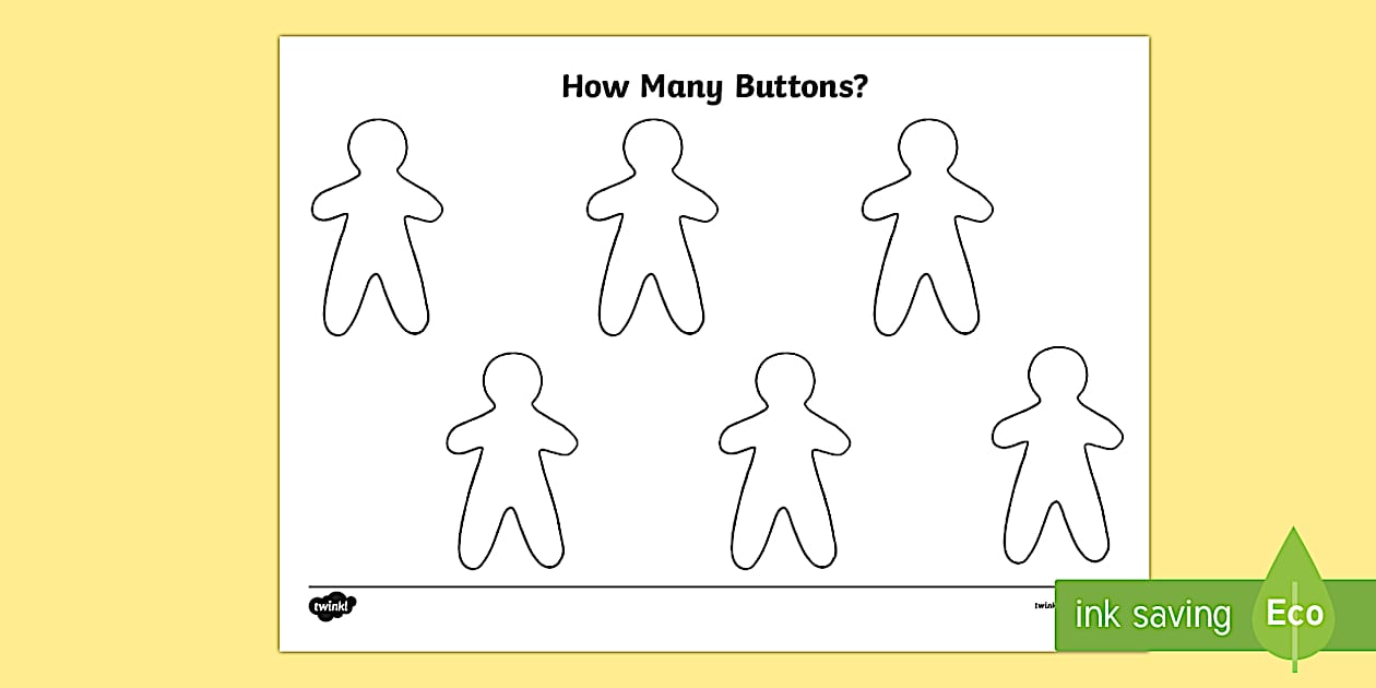 Gingerbread Man Buttons Worksheet / Worksheet - Twinkl