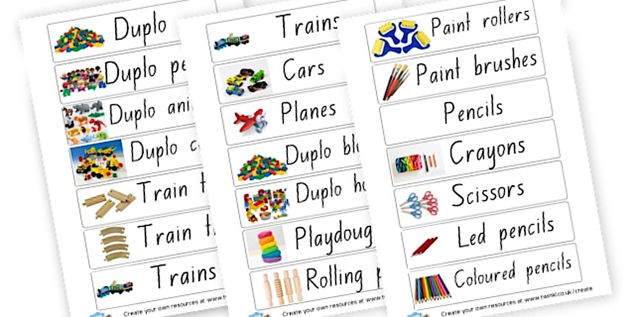 Room equipment labels - display lettering (teacher made)