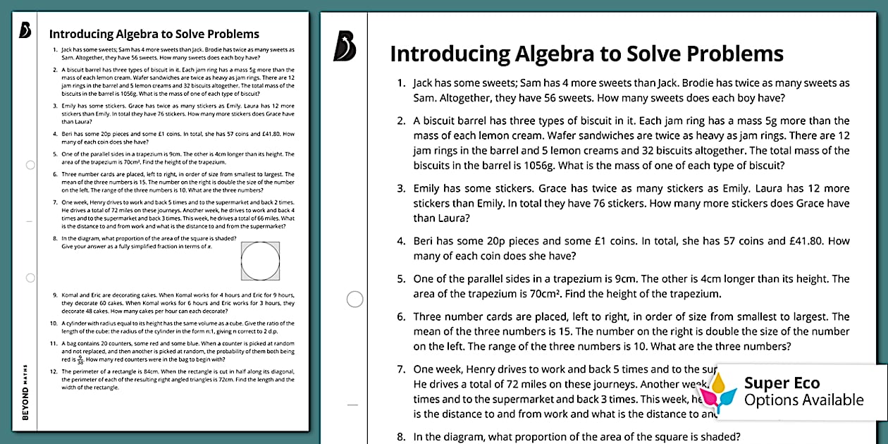 Maths Mastery: Introducing Problem Solving with Algebra | KS3