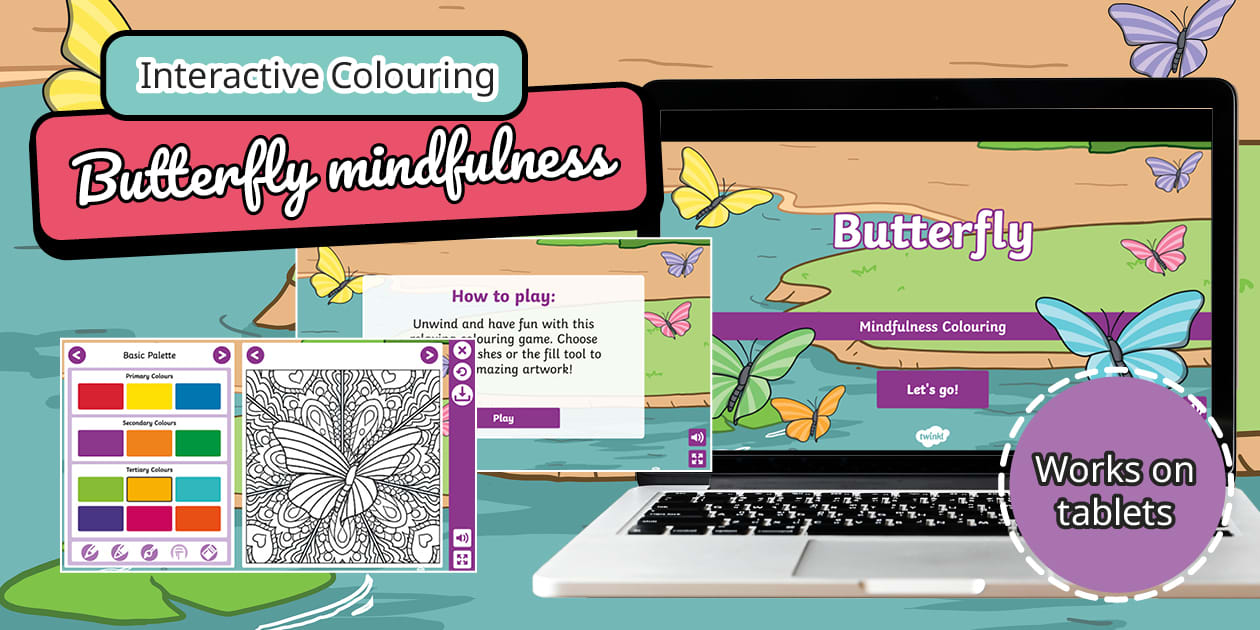 Butterfly Mindfulness Interactive Colouring