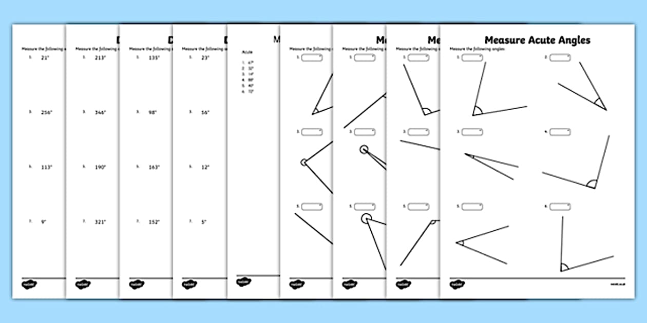 Fourth Grade Measure and Draw Angles Worksheet Pack | Twinkl USA