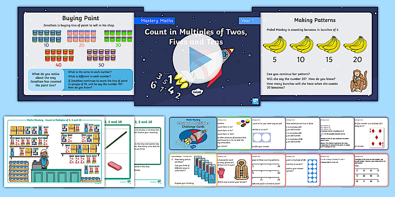Year 1 Count in Multiples Maths Mastery Bumper Pack - Twinkl