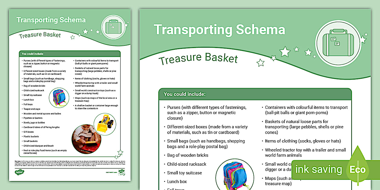 Transporting Schema Treasure Basket Ideas (Lehrer gemacht)