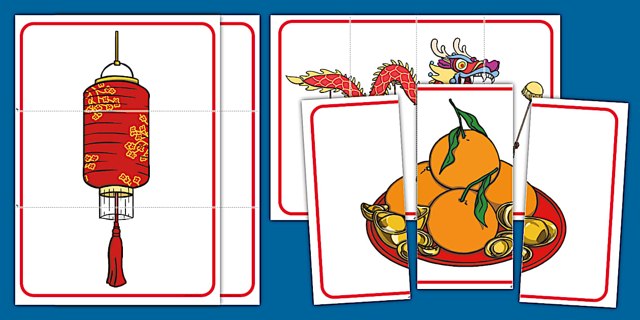 Lunar New Year Jigsaw Puzzle Strips | Toddlers | Twinkl