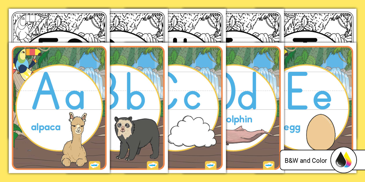 Tropical Toucans Theme Alphabet Posters (teacher made)