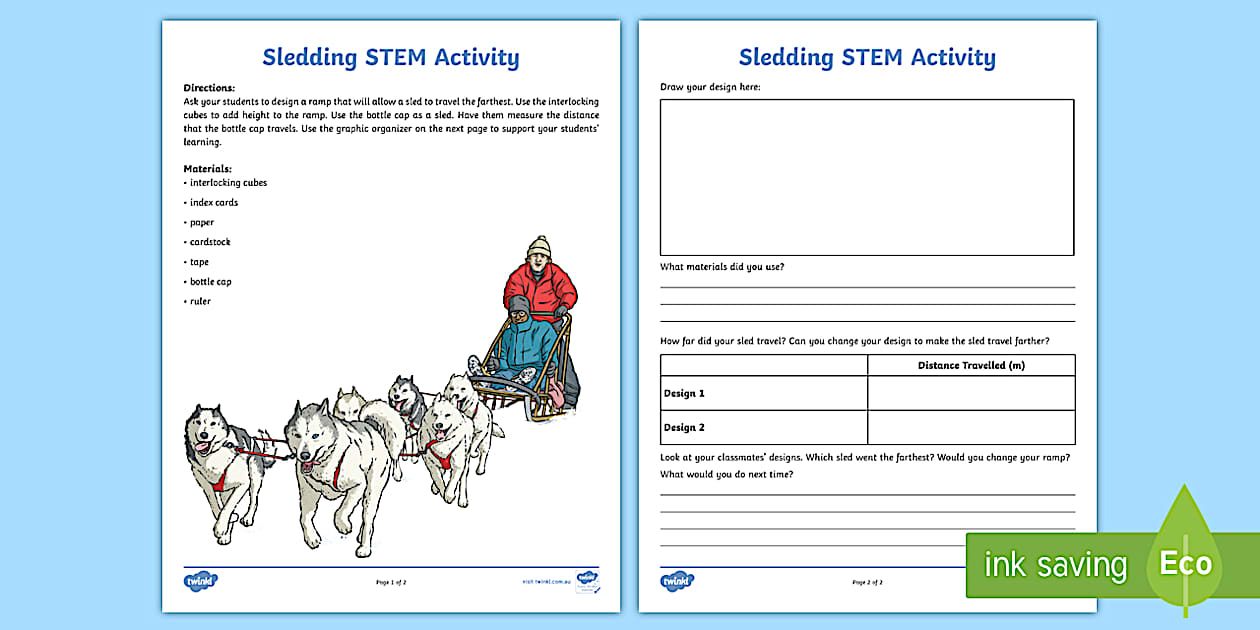 Sledding STEM Activity (teacher made) - Twinkl