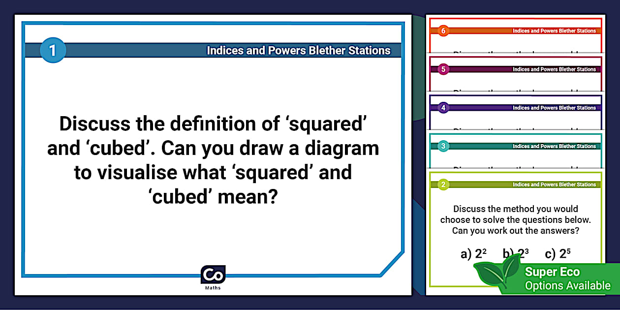 Indices and Roots Blether Station (teacher made) - Twinkl