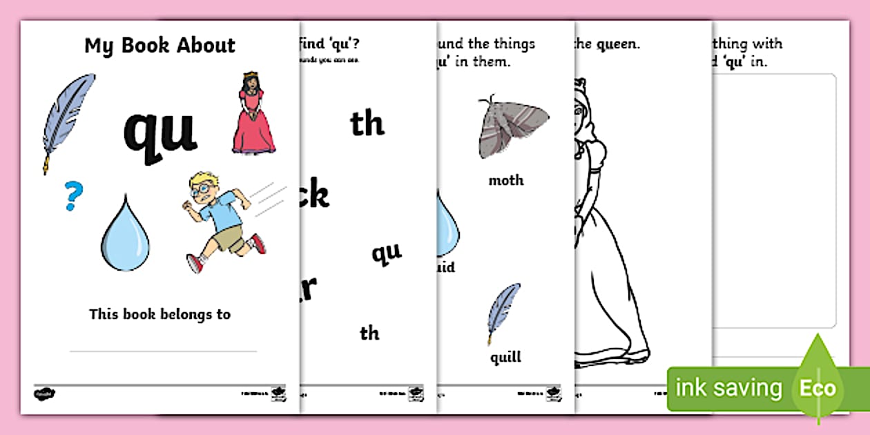 Editable My Phase 3 Digraph Workbook (qu) Activity Booklet