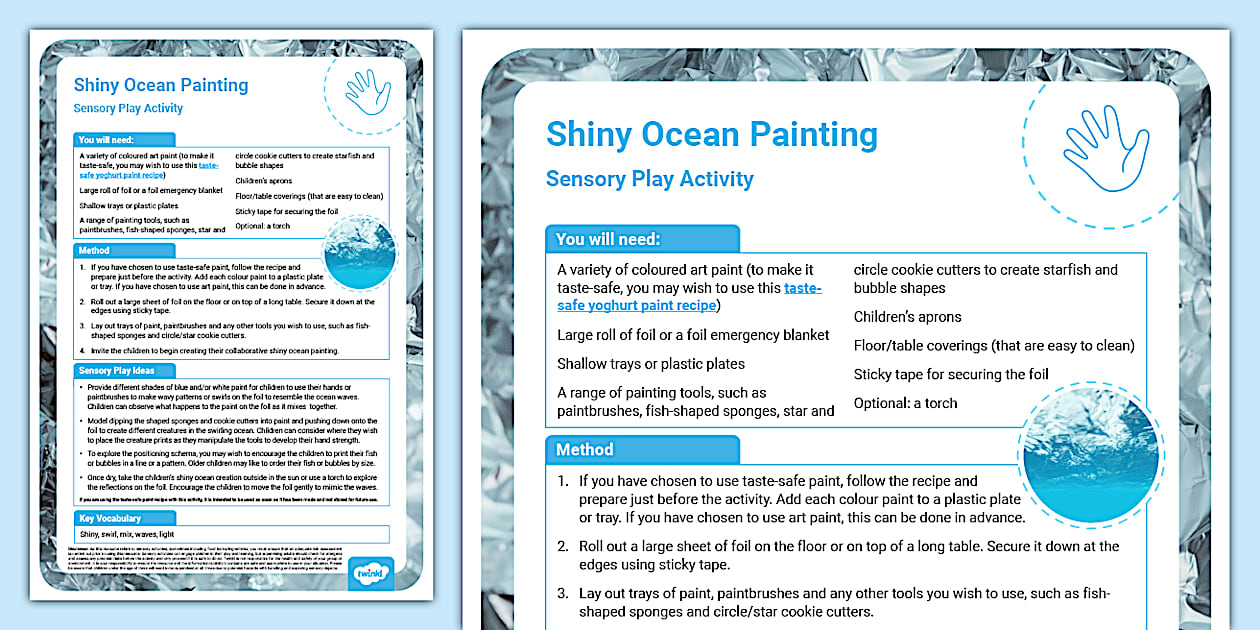 Shiny Ocean Painting Sensory Play Activity | Twinkl - Twinkl