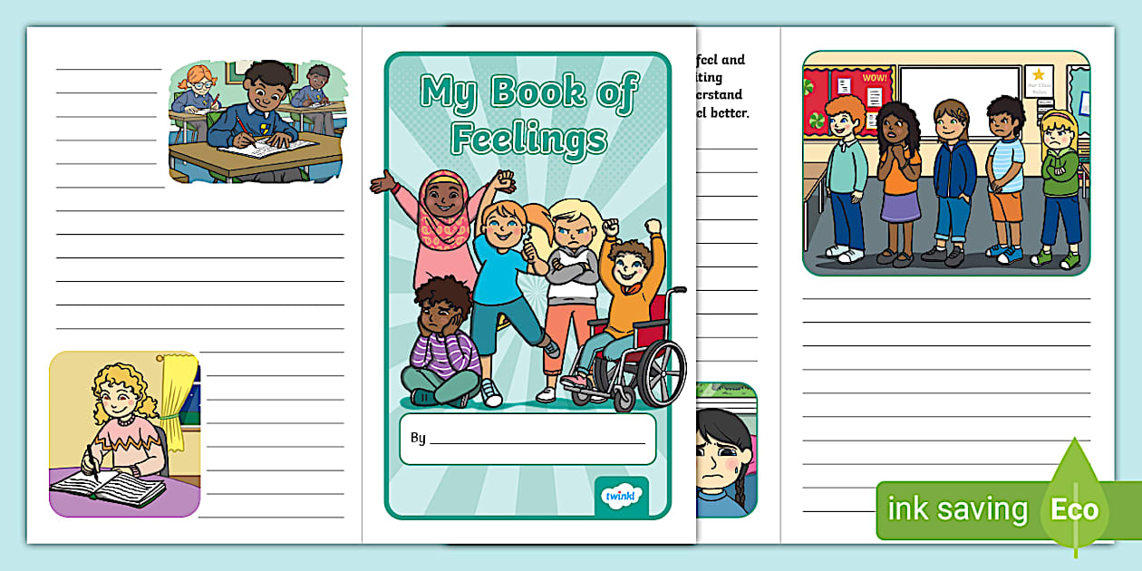 My Book of Feelings Journal Writing Frame - Twinkl