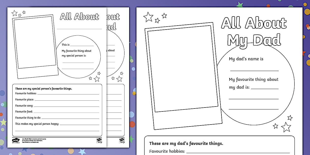 A Perfect Father Writing Frame | All About My Dad | Twinkl