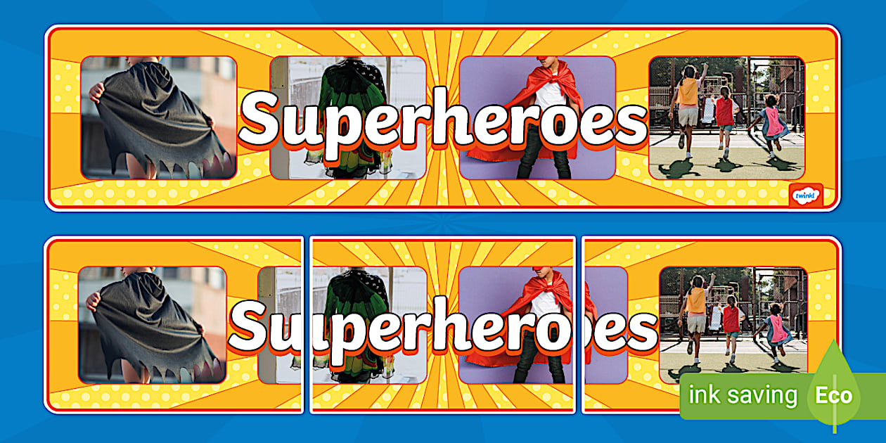 Superheroes Photo Display Banner (Teacher-Made) - Twinkl