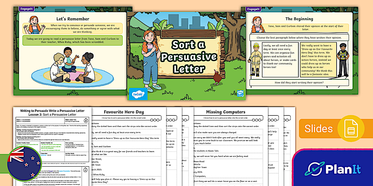 Phase 1 Write a Persuasive Letter Lesson 3: Sort a Letter