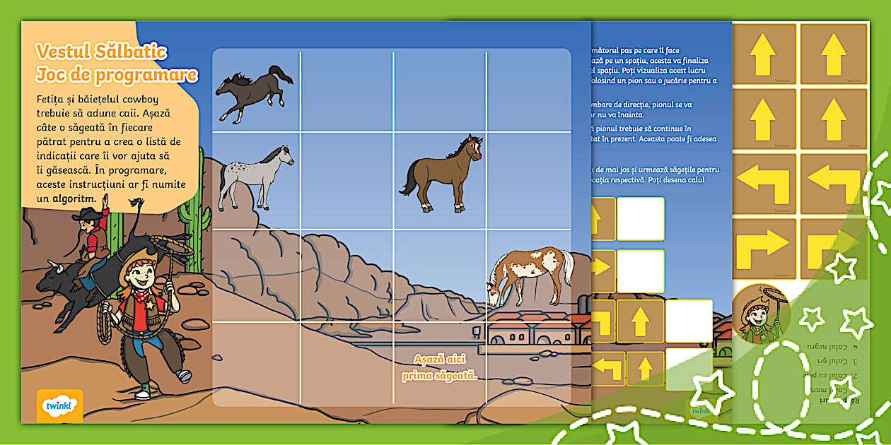 Vestul Sălbatic – Joc de programare offline pentru copii
