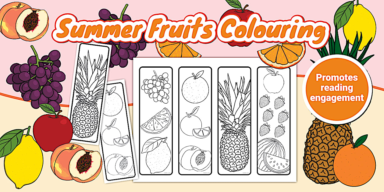 Summer Fruits Colouring Bookmarks