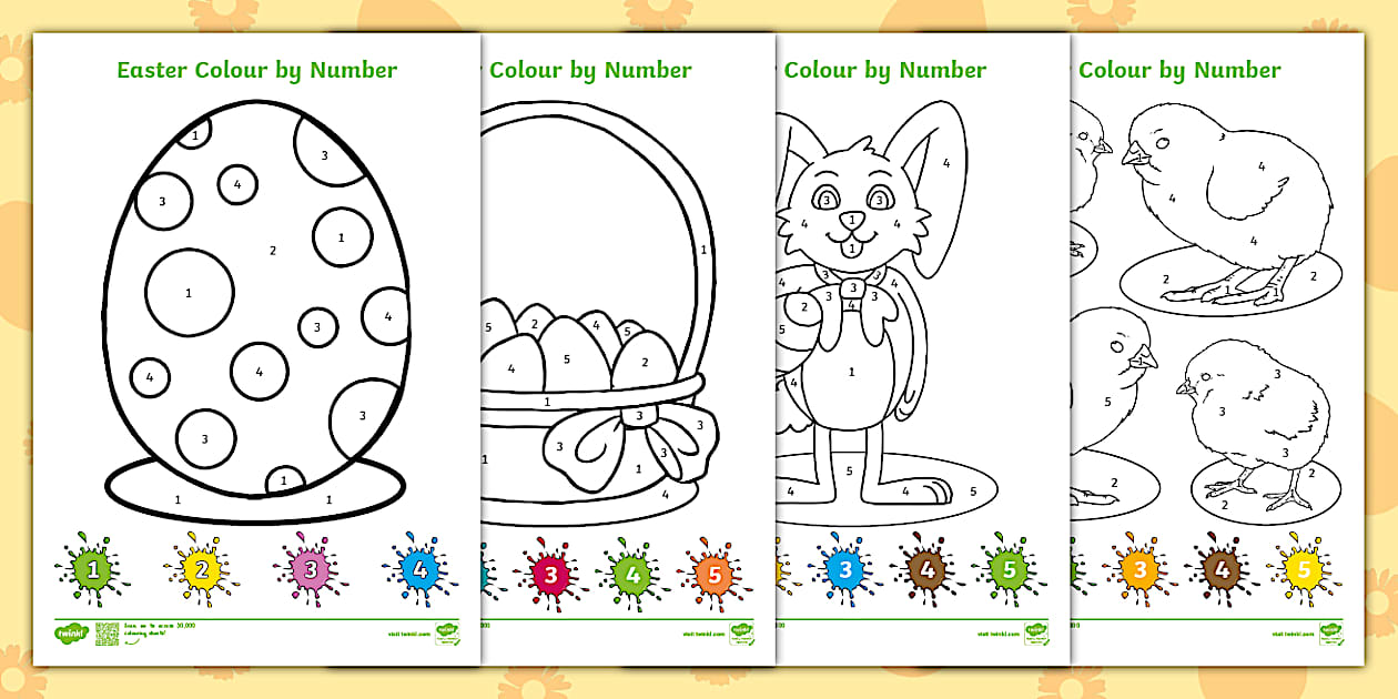👉 EYFS Easter Colour by Number (teacher made) - Twinkl