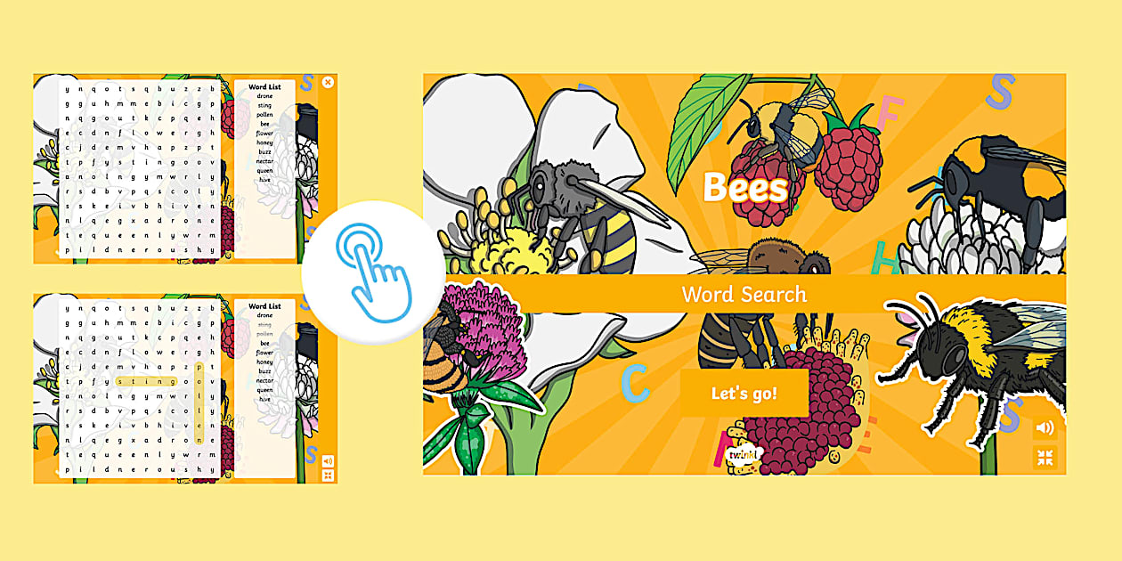 Bees Interactive Word Search (teacher made) - Twinkl