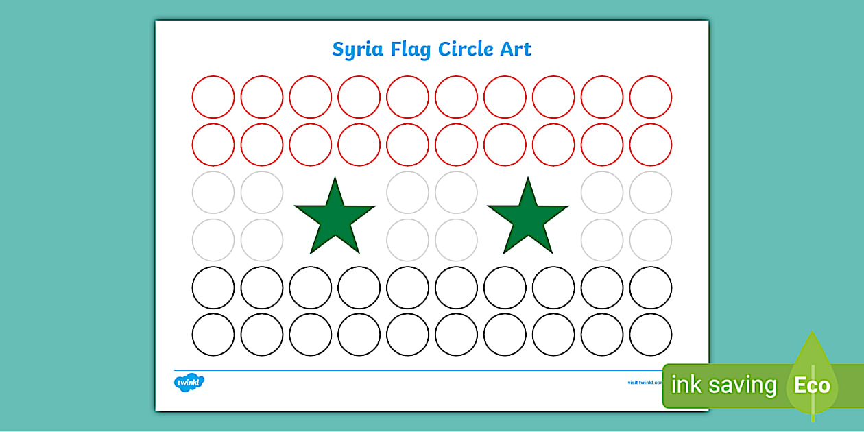 Syria Flag Circle Art Worksheet -- Twinkl Resources - Twinkl
