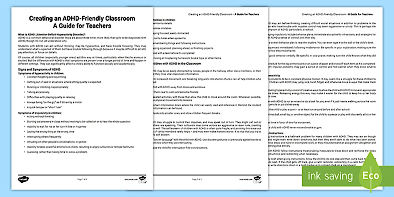 ADHD Guide for Teachers | Special Education | Twinkl USA