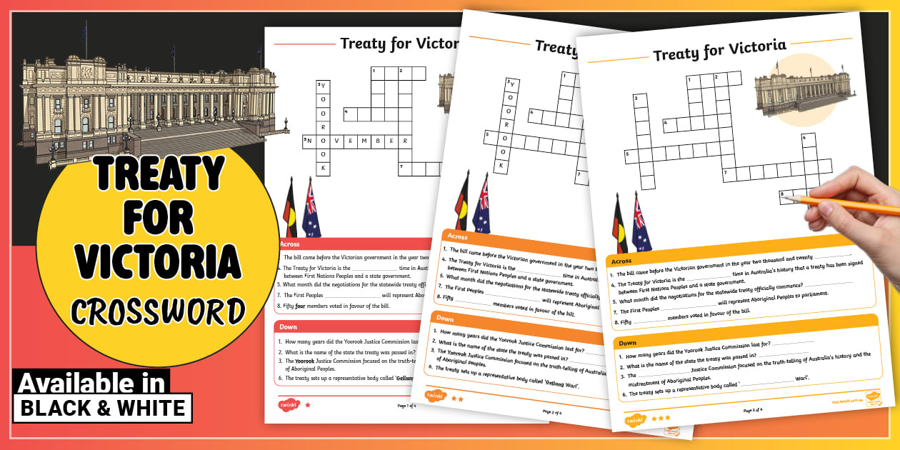 Treaty for Victoria Crossword KS2