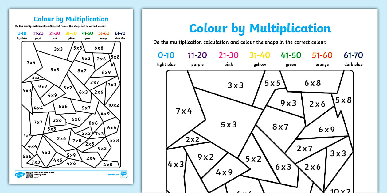 Multiplication Colouring Page - Maths Colouring Sheet