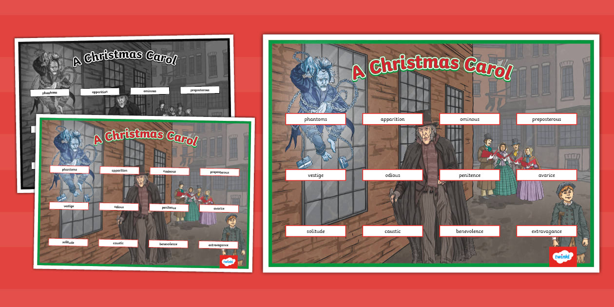 A Christmas Carol Word Mat (teacher made) - Twinkl