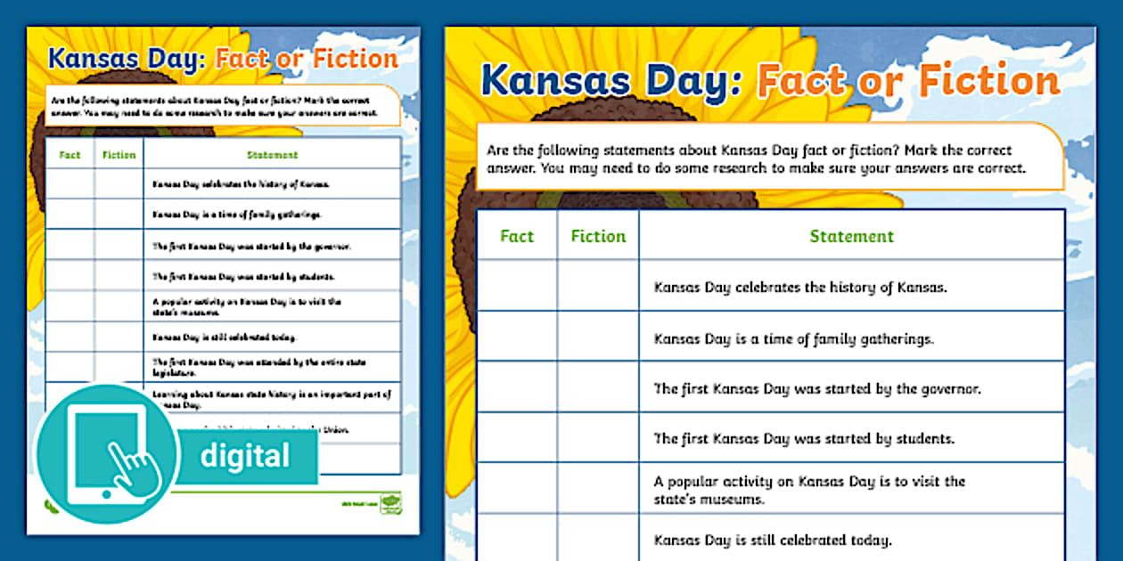Kansas Questions Worksheet Sheet for Kids | Twinkl USA