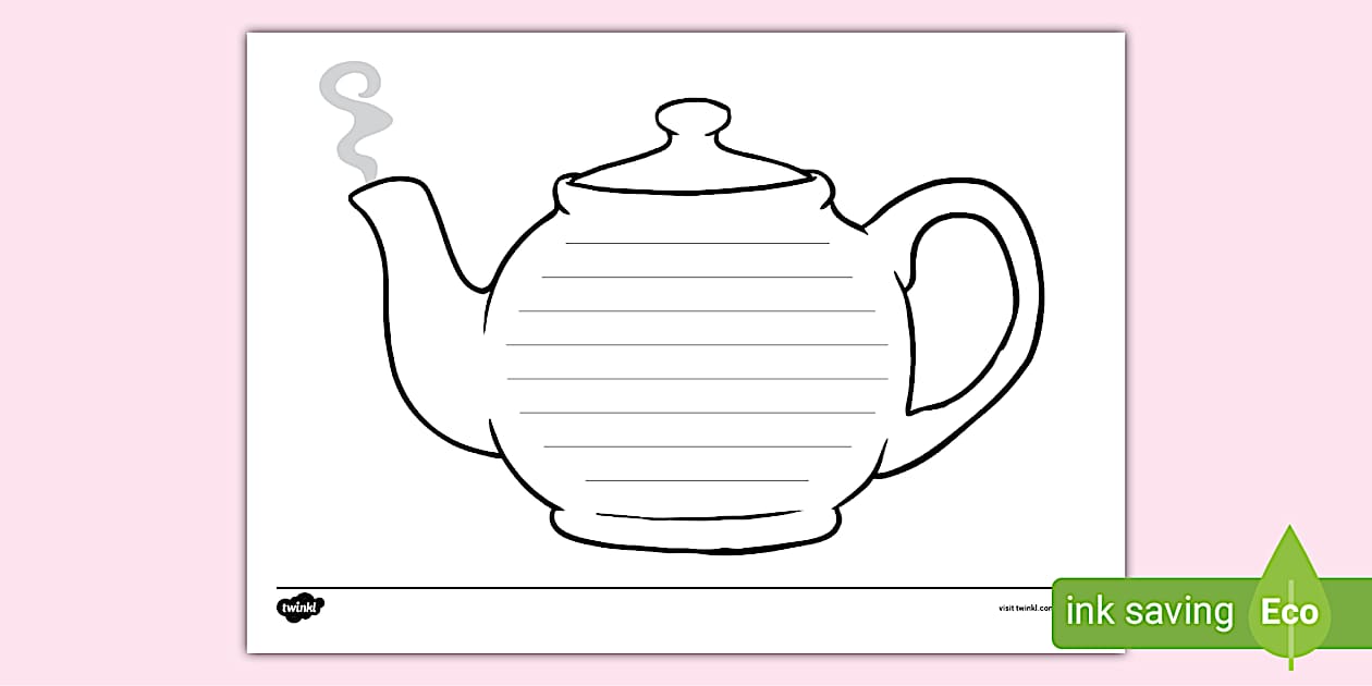 Teapot Writing Template, Teapot Cut Out (teacher made)