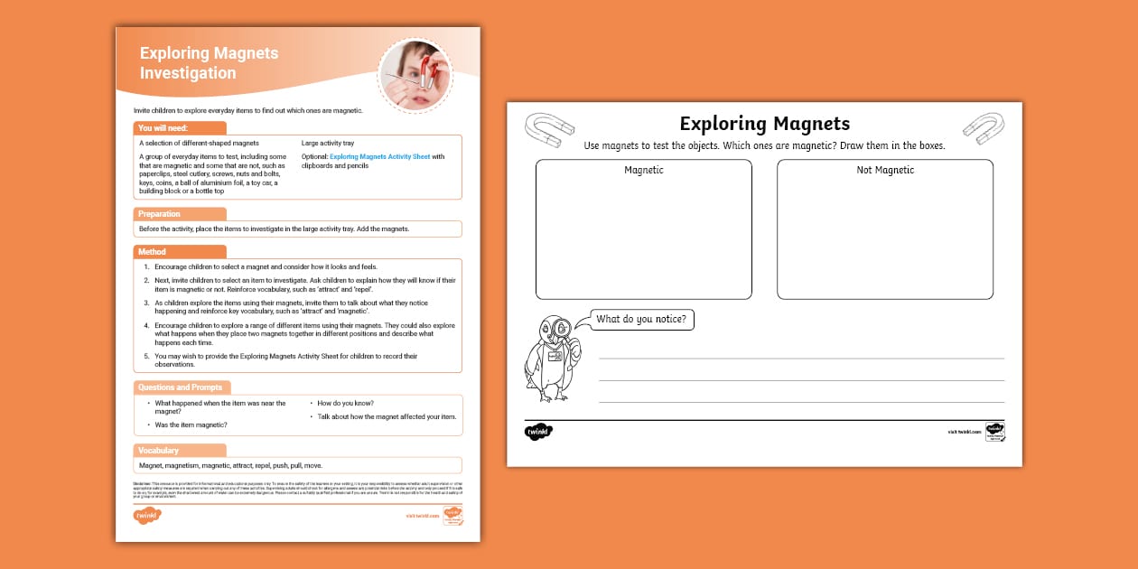 EYFS Exploring Magnets Investigation | Twinkl (teacher made)