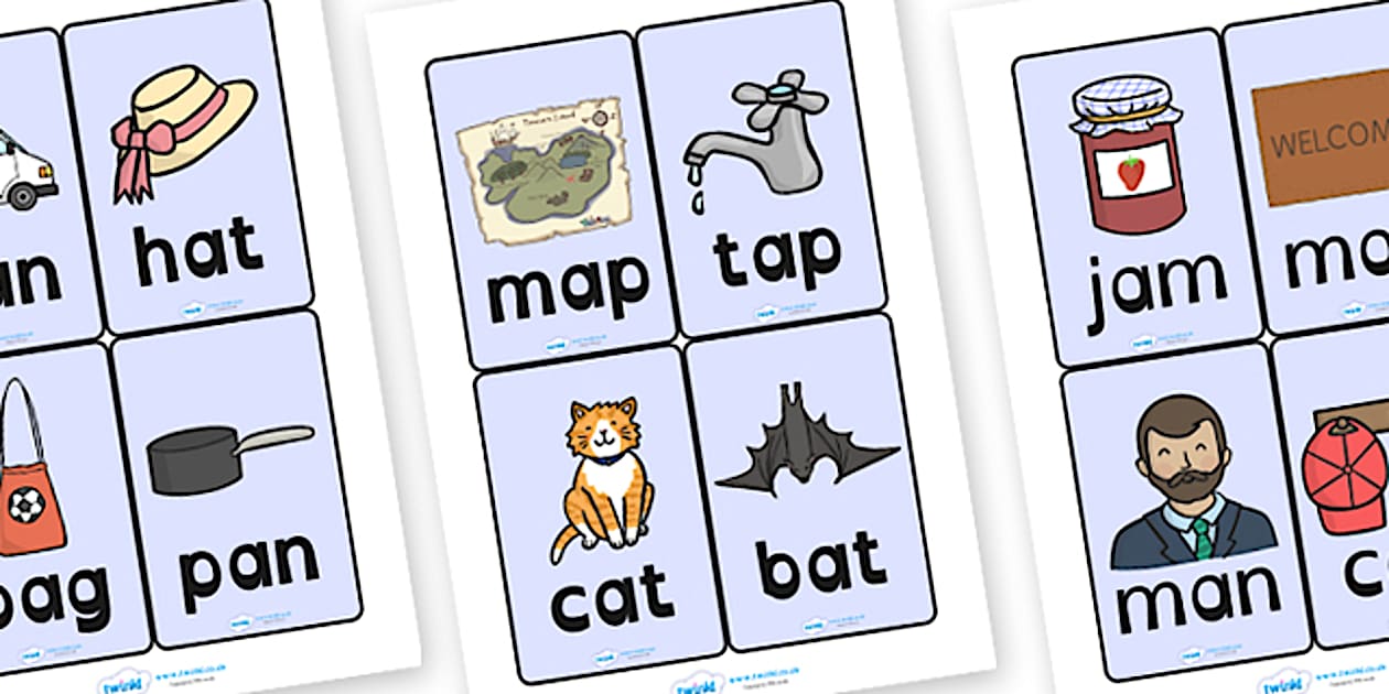 CVC Word Cards A Dyslexia (teacher made) - Twinkl