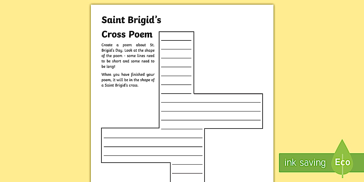 St Brigid's Cross Template - Poetry Resources (teacher made)