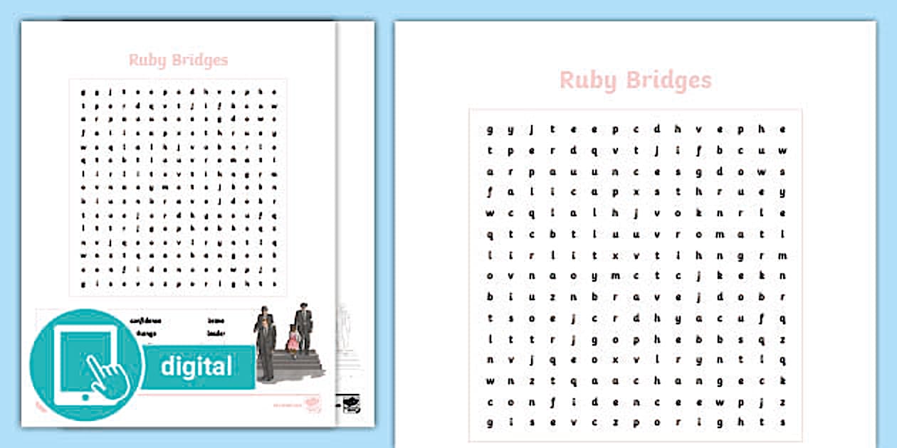Ruby Bridges Word Search for 3rd-5th Grade - Twinkl