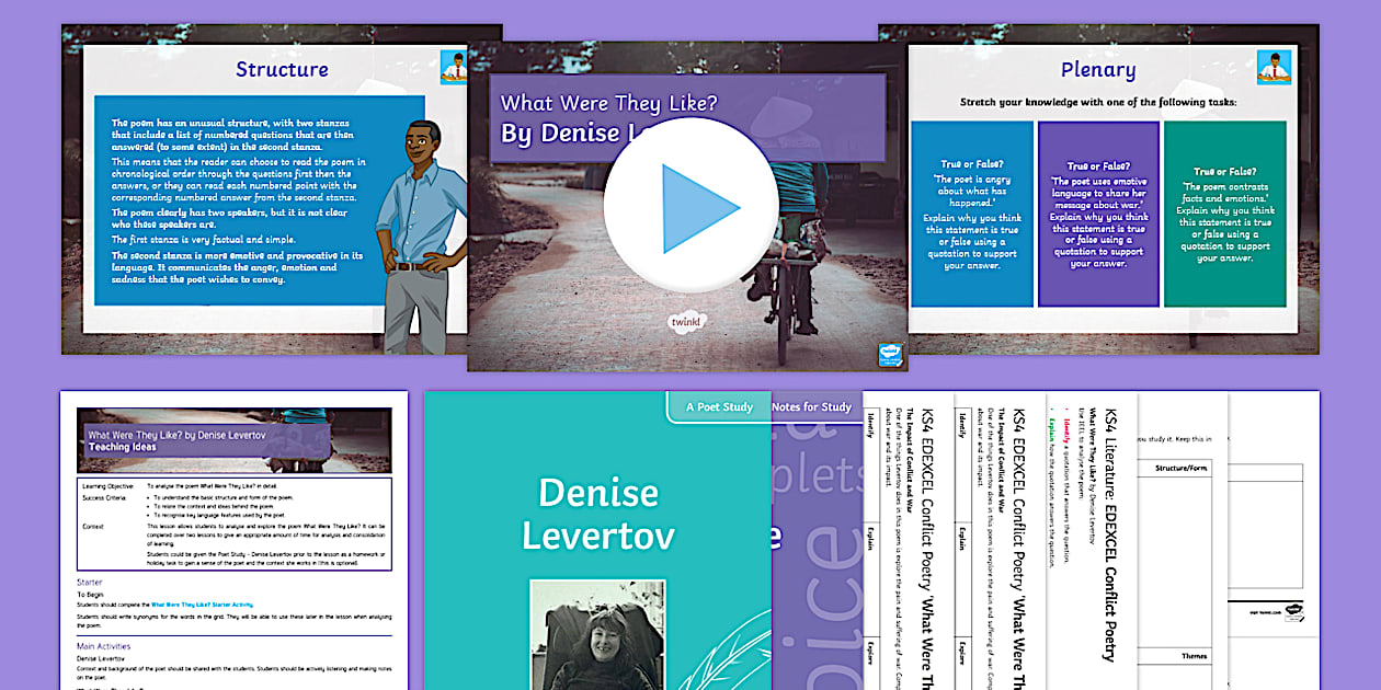 Editable GCSE Poetry Lesson to Support Teaching On 'What Were They Like' by