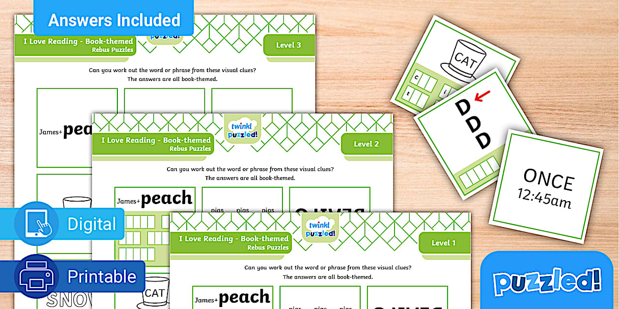 I Love Reading Rebus Puzzles - Twinkl - Kids Puzzles