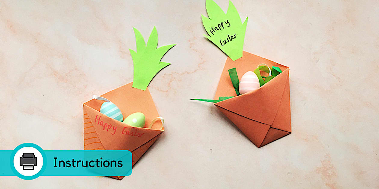 Easter Origami | Easter Carrot Gift Box (teacher made)