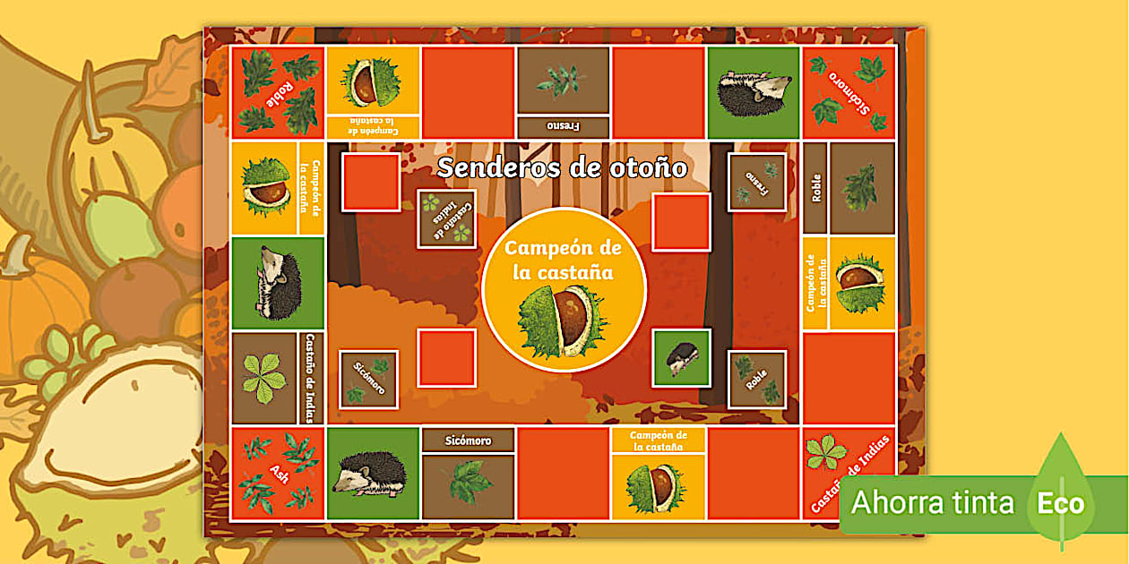Juego de mesa: Senderos de otoño (teacher made) - Twinkl