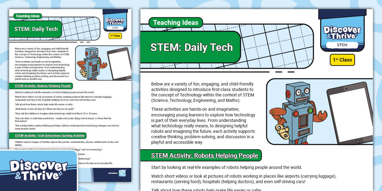 STEM (Technology) Daily Tech Teaching Ideas (1st Class)