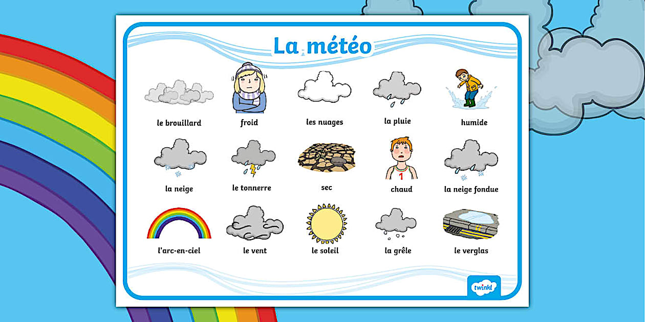 Describing Weather in French Word Cards | Twinkl - Twinkl