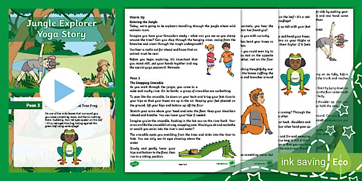 Jungle Explorer Yoga Story for Home Pack - Twinkl