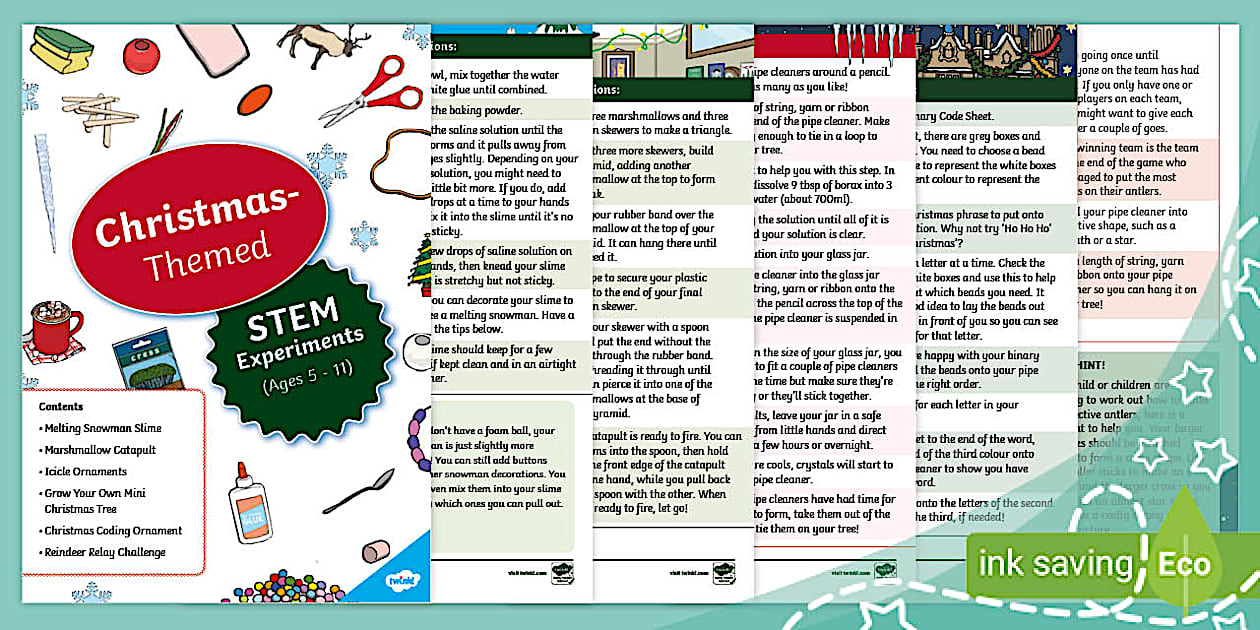 Christmas-Themed STEM Experiments (Ages 5 - 11)
