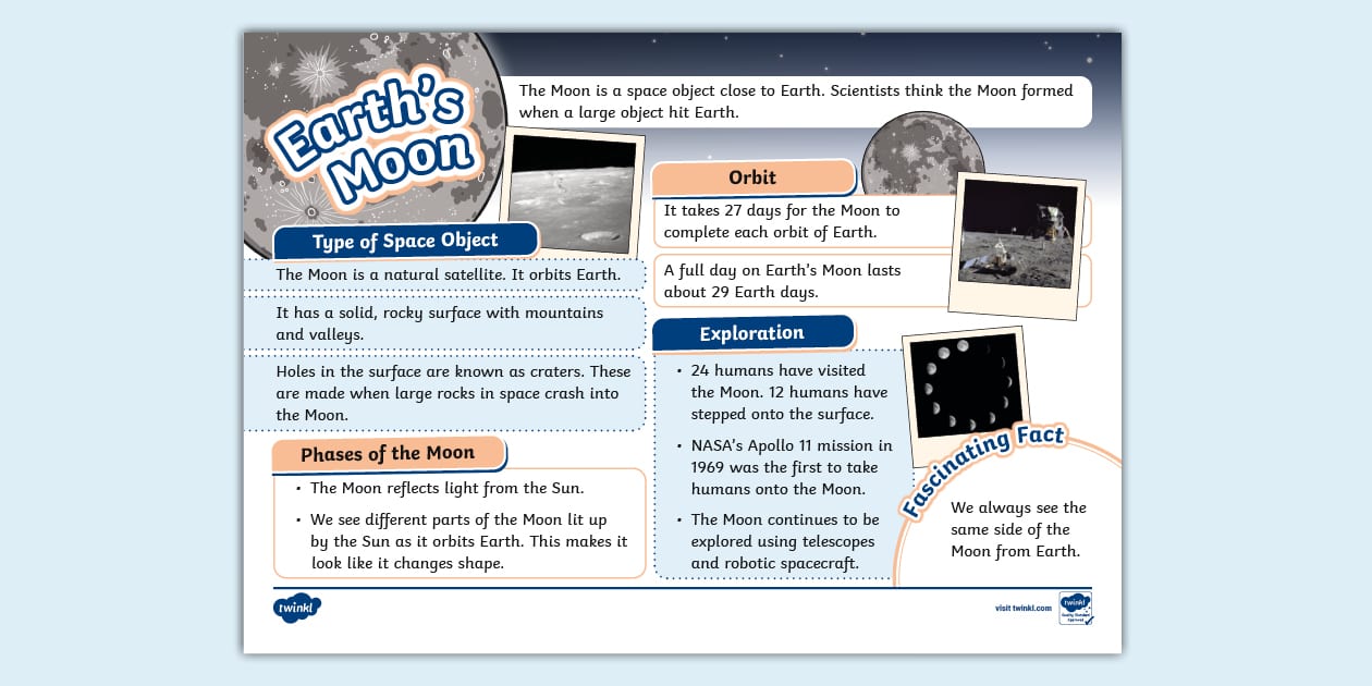 KS1 Earth's Moon Fact File - Twinkl Science (teacher made)