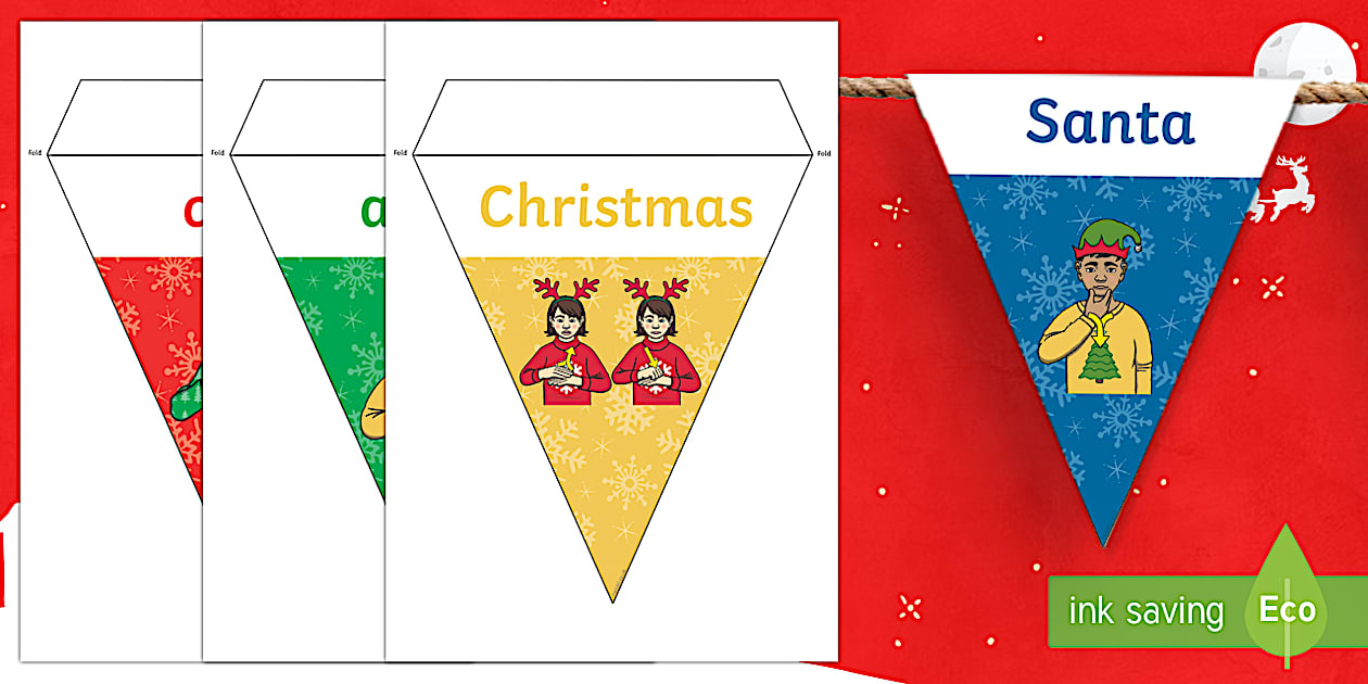 BSL Christmas Display Bunting (teacher made) - Twinkl