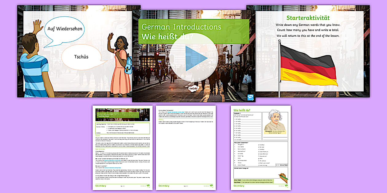 German Introductions Lesson Pack (teacher made) - Twinkl