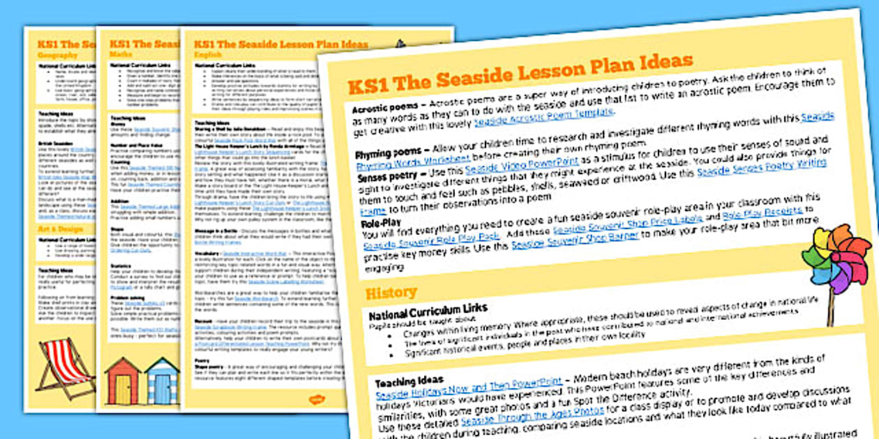 KS1 The Seaside Lesson Plan Ideas