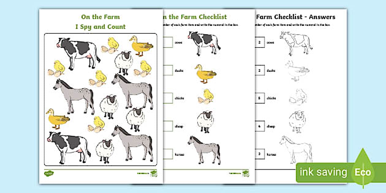 On the Farm I Spy and Count to 5 Activity - Twinkl