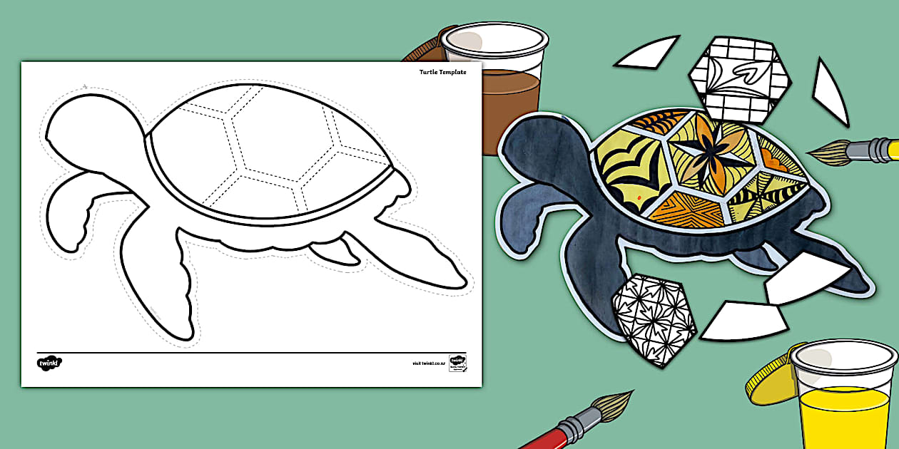 Siapo Turtle Collage Art (teacher made) - Twinkl